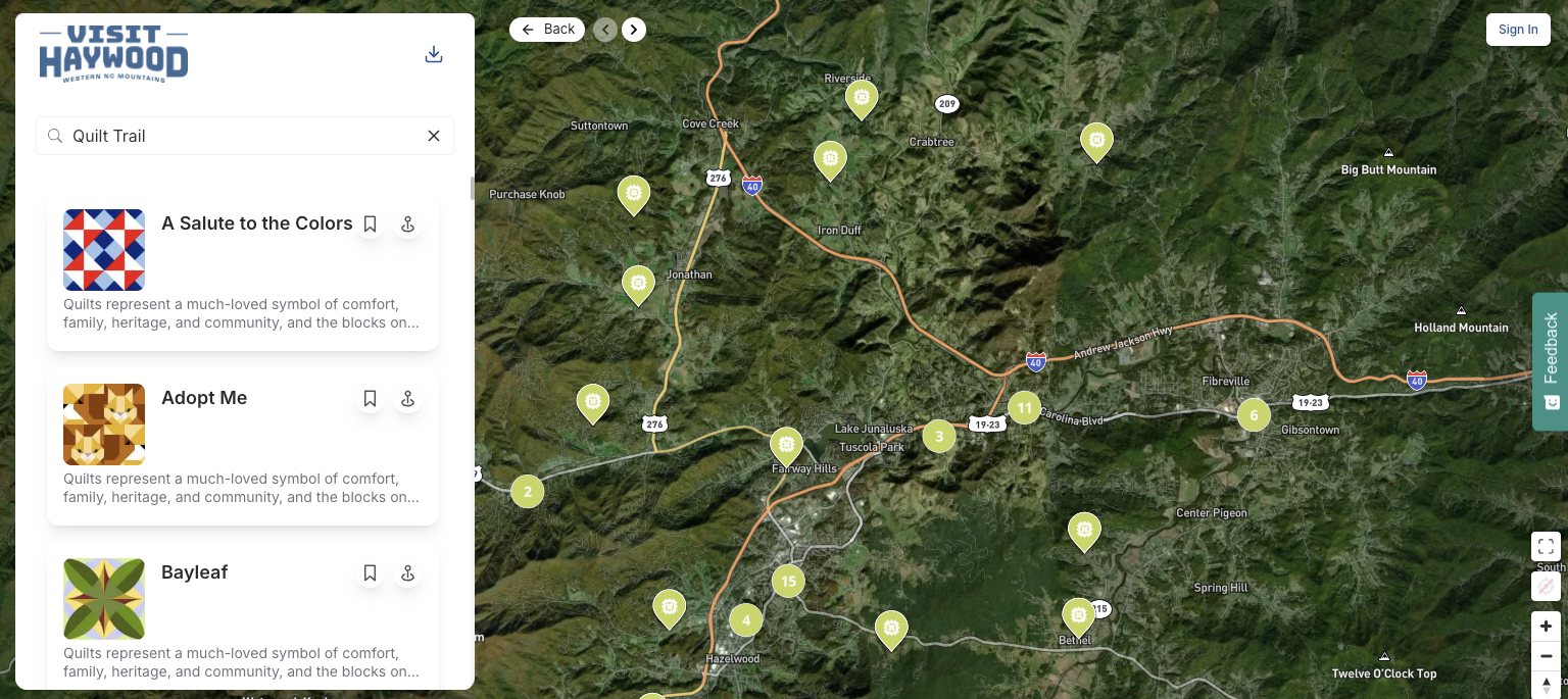 Map | Haywood County Quilt Trails